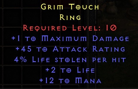 Trade: GRIM TOUCH • diablo2.io